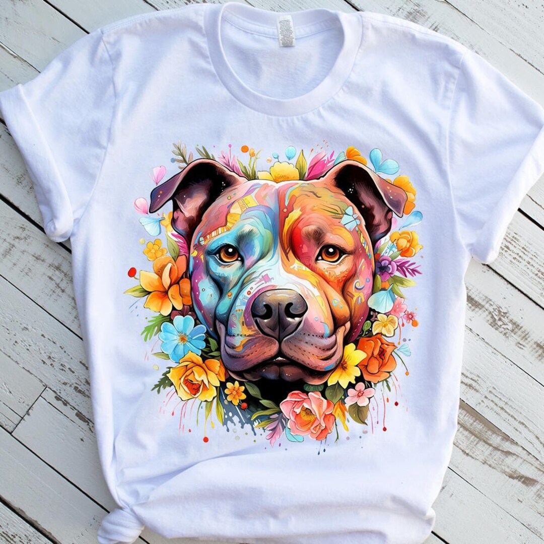 American Bully PNG Sublimation File - American Bully Mixed With Floral ...