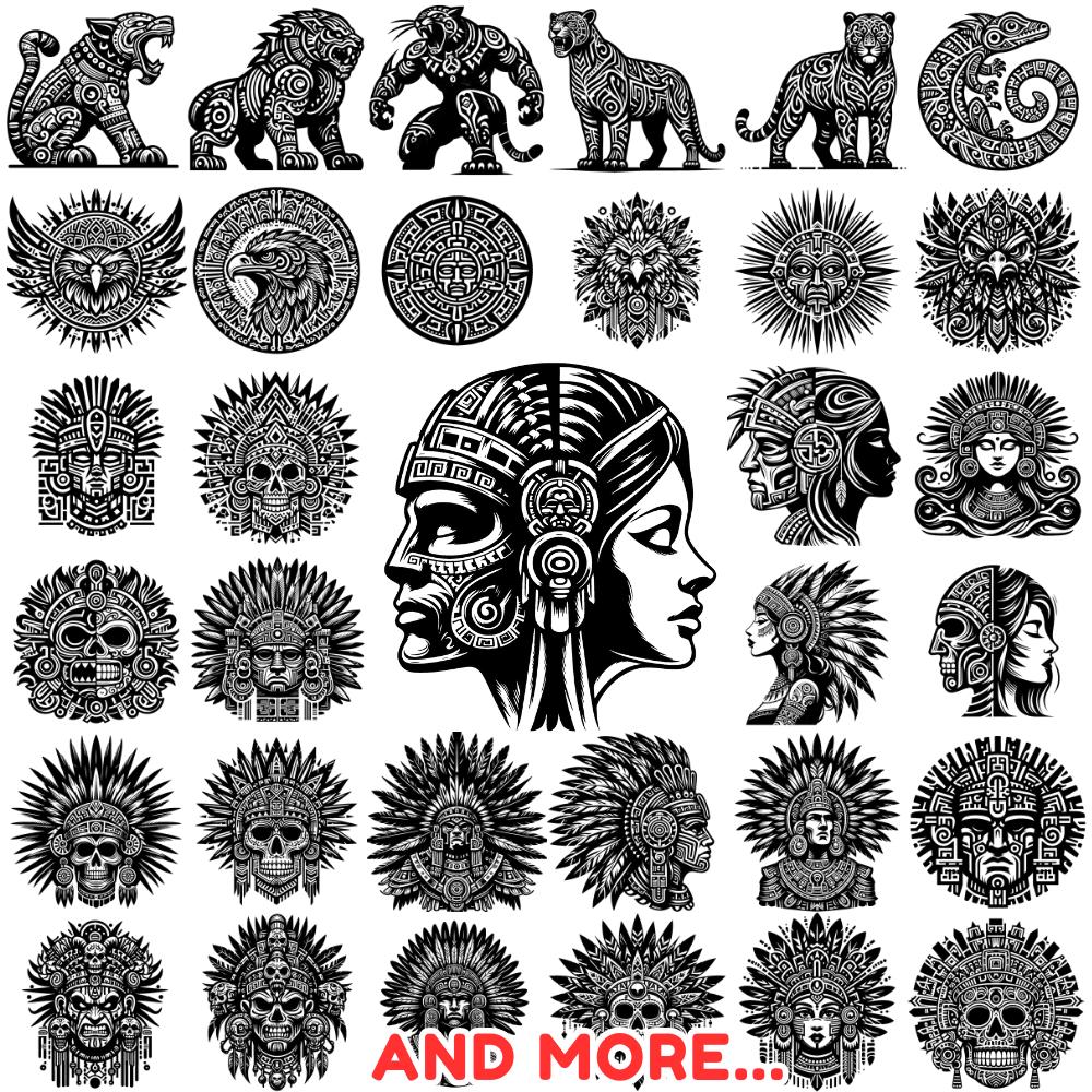 Aztec SVG Bundle: Tribal Mandala Cut Files for Cricut (commercial Use ...