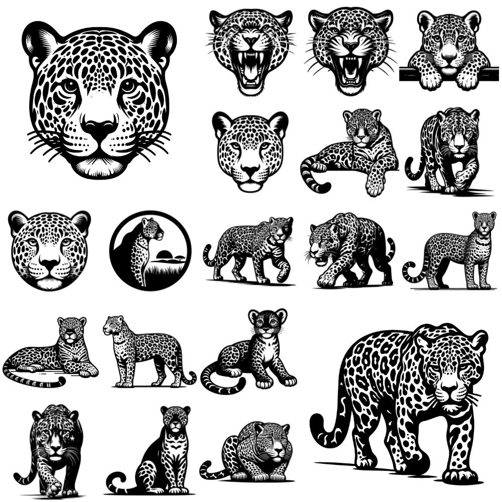 Jaguar SVG Bundle: Laser Cut Files for Cricut (digital Download - Etsy