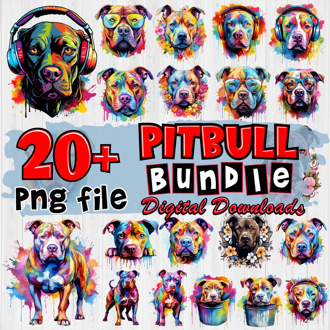 Pitbull PNG Bundle: Alcohol Ink Sublimation Designs (digital Download ...