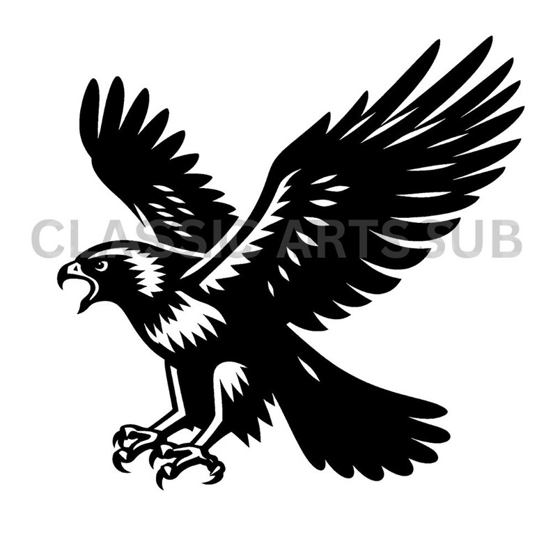 Hawk SVG Bundle: Flying Bird of Prey Cut Files (commercial Use, Digital ...