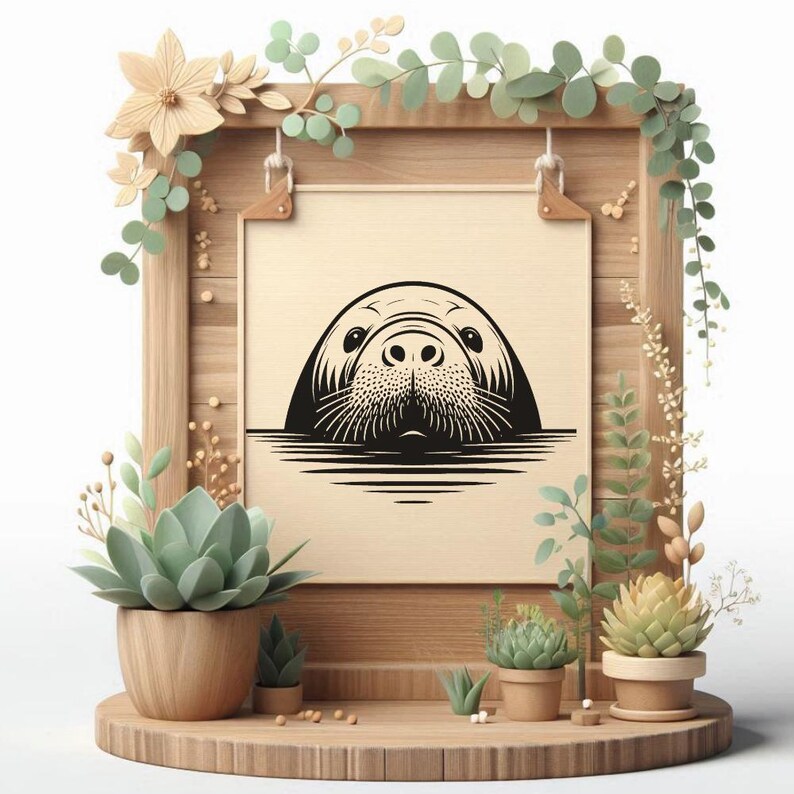 Manatee Laser Engraving DXF Bundle | Sea Cow SVG, CNC Cut Files - Etsy
