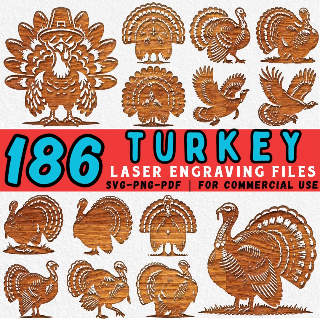 Turkey SVG Bundle: Thanksgiving Laser Cut Files (digital Download) - Etsy