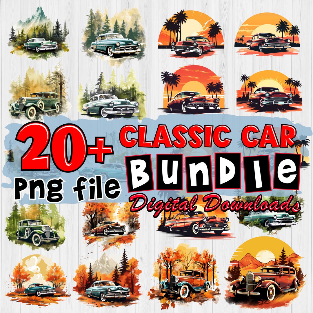 Classic Car Bundle Sublimation PNG File - Creative Arts and Classic ...