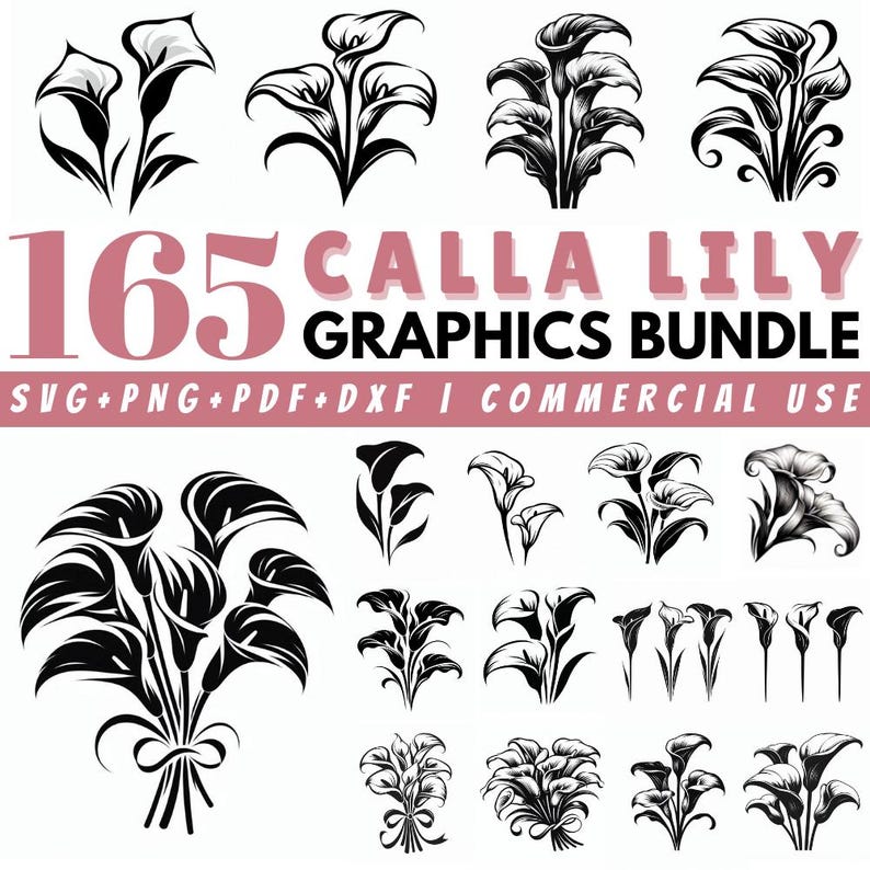 165 Calla Lily Laser Engraving SVG Bundle: Floral Line Art, CNC Ready ...