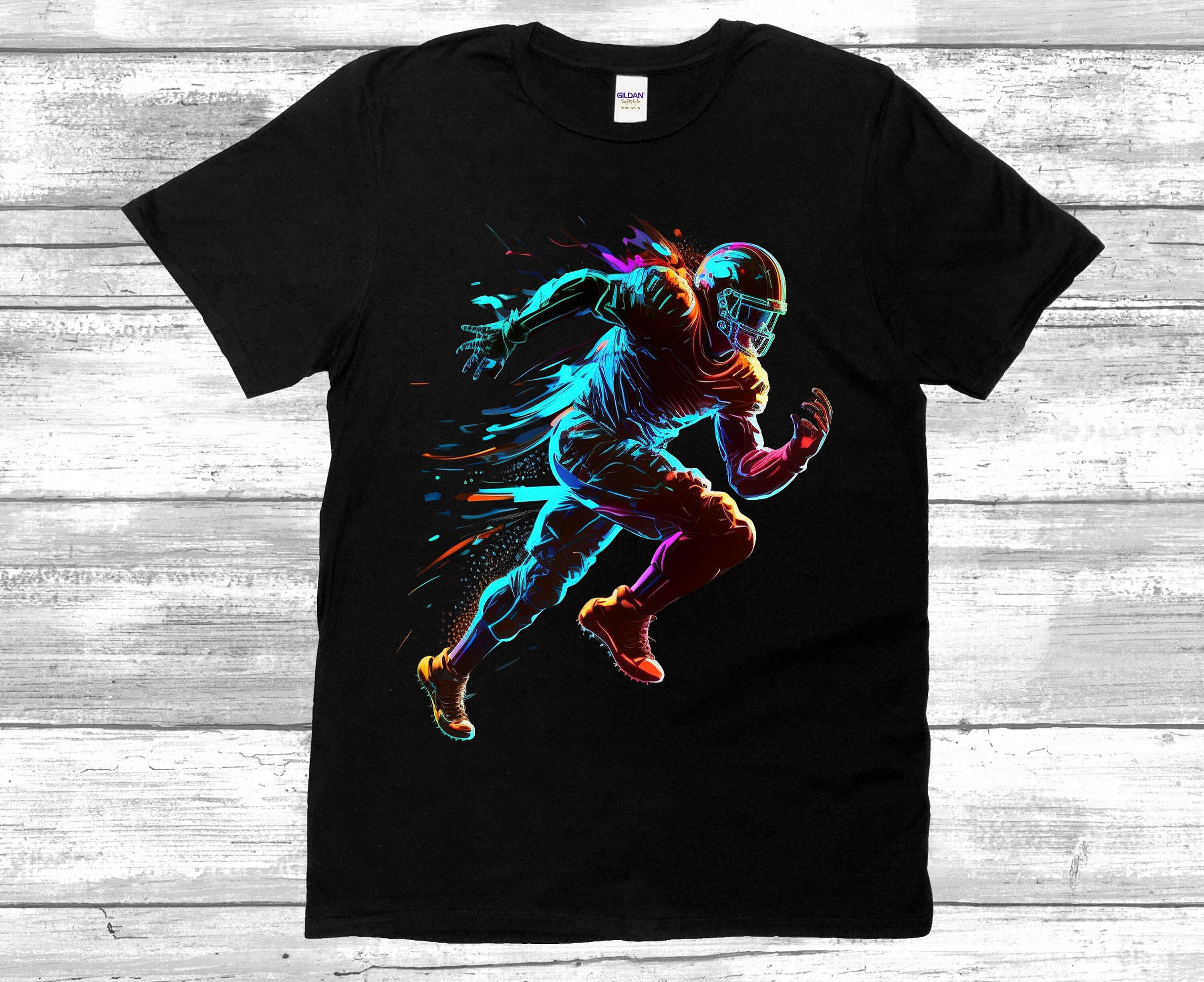 Sublimation File - Football Player Running Neon Graphic Art for ...