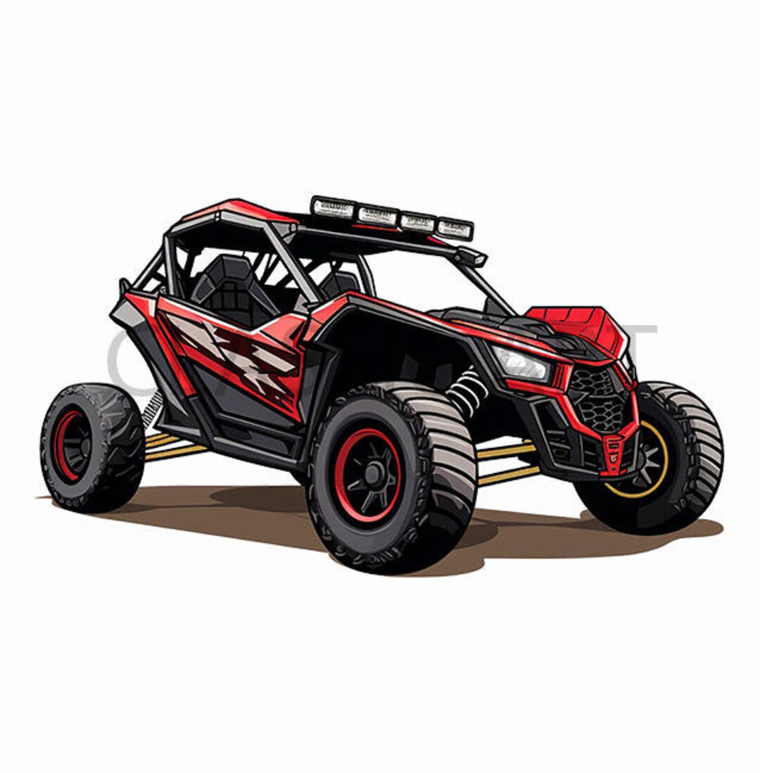 UTV Sublimation PNG Design - #04 Red UTV Cartoon Style Graphics ...
