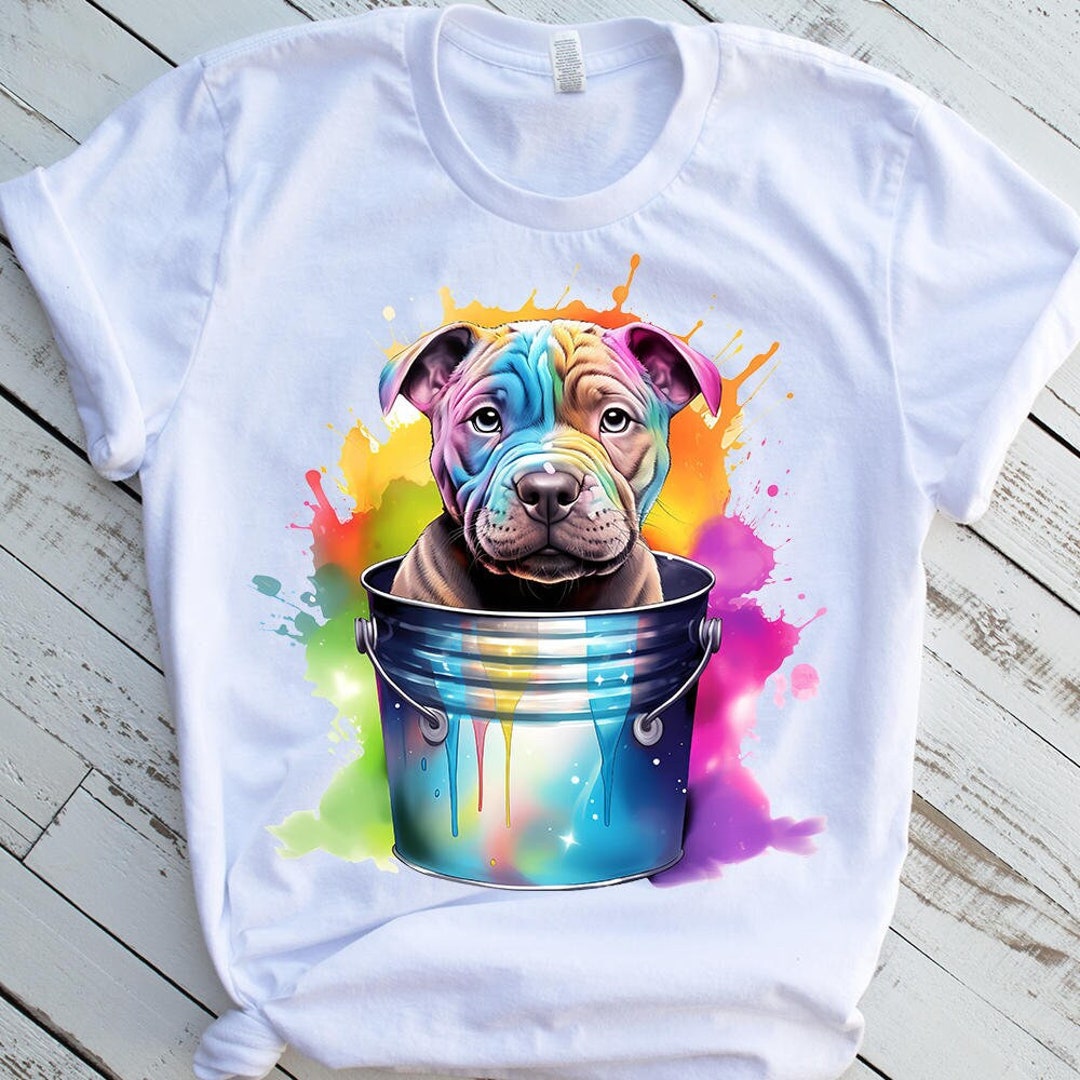 American Bully PNG Sublimation File American Bully in a Bucket Colorful ...