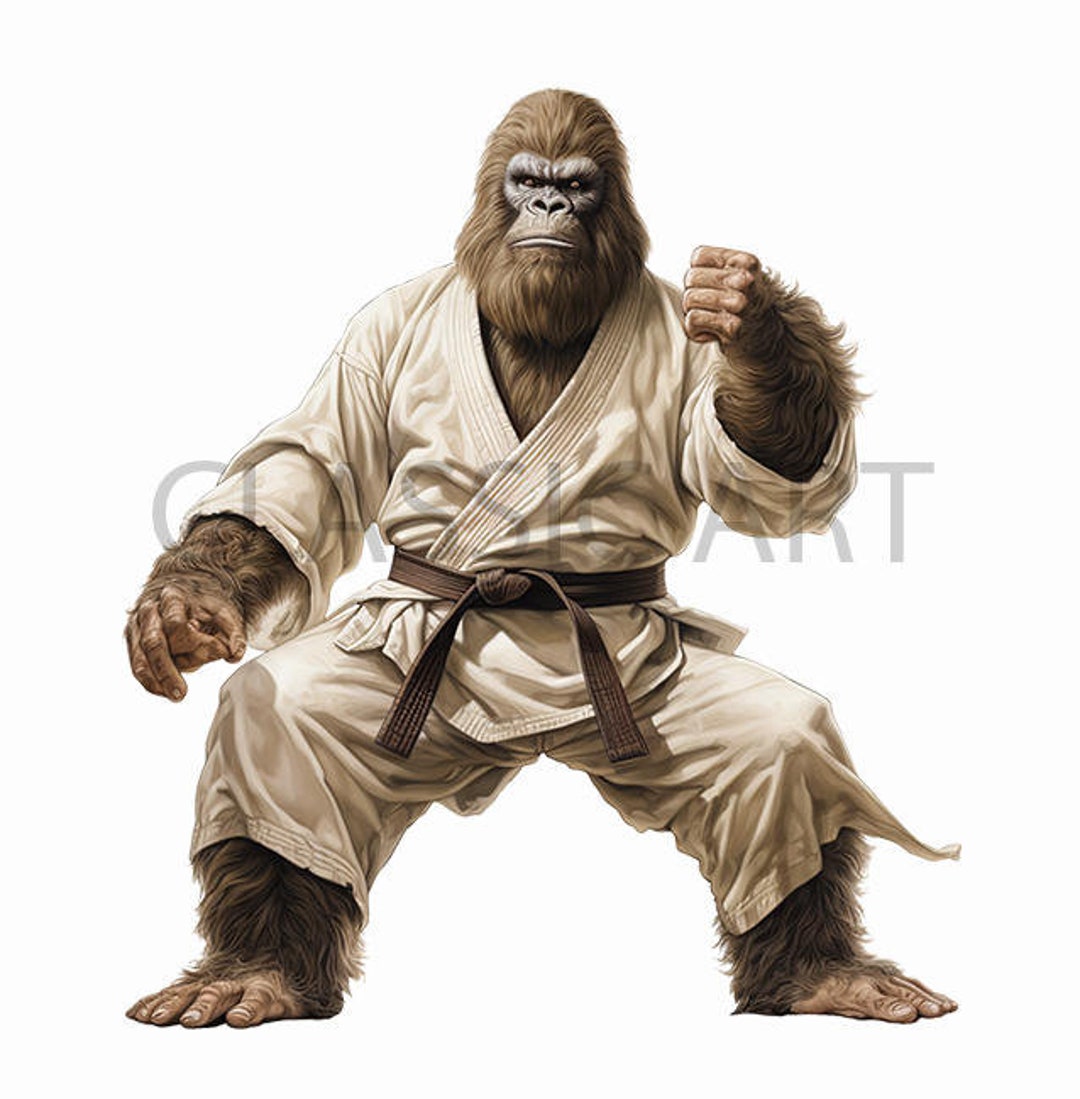 Bigfoot PNG Sublimation File - #03 Bigfoot Wearing Dobok Martial Arts ...