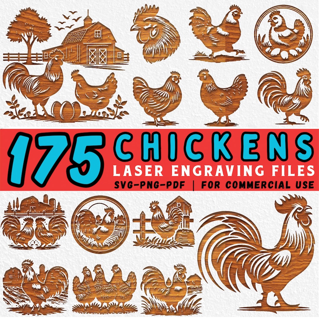 Chicken SVG Bundle: Laser Cut Files for Cricut (digital Download ...