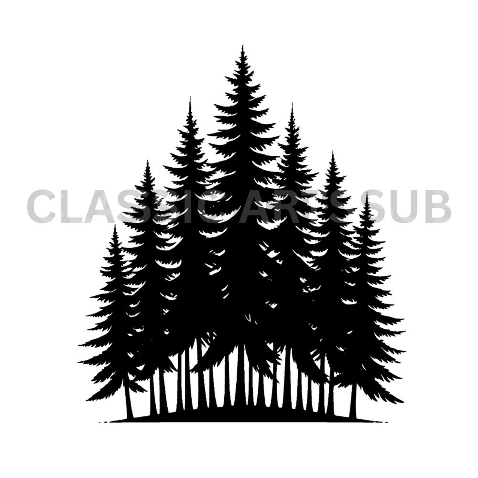 172 Forest Trees Laser Engraving SVG Bundle: Woodland Cut Files ...