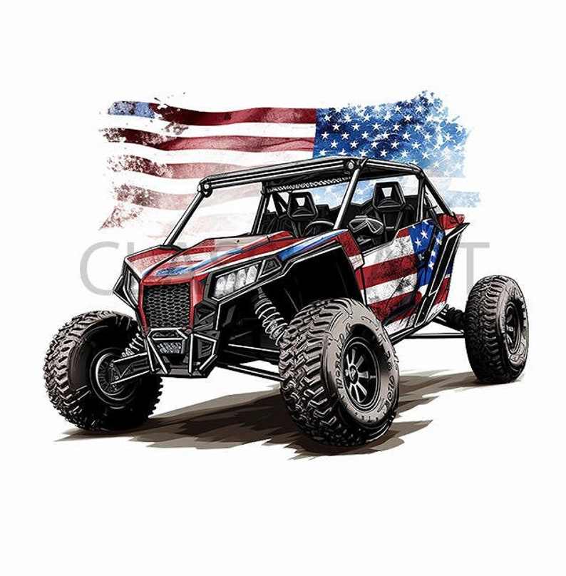 UTV Sublimation PNG Design - UTV 4 Wheeler Mix American Flag Digital ...