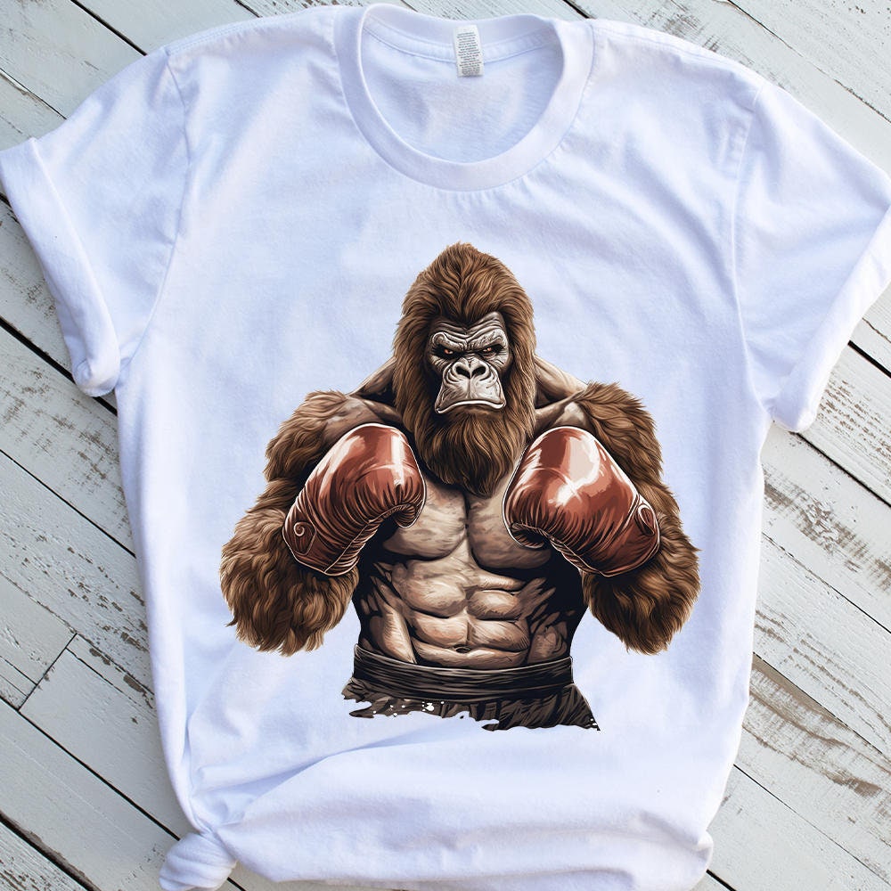 Bigfoot PNG Sublimation File - 07 Bigfoot Wearing Gloves Boxer Goat ...