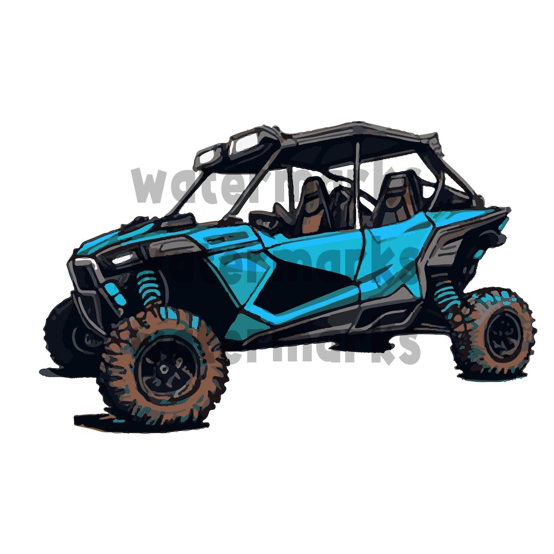 UTV Sublimation PNG Design - Neon Blue UTV Creative Art - Instant ...
