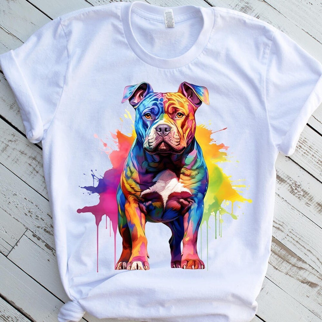 American Bully PNG Sublimation File - American Bully Standing Artsy ...