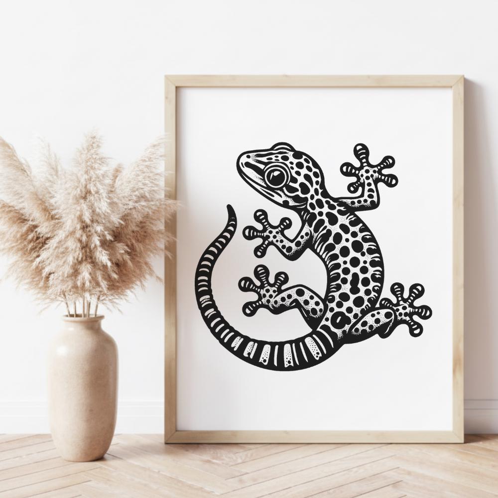 153 Gecko Laser Engraving SVG Bundle: Reptile Silhouettes, Lizard CNC ...
