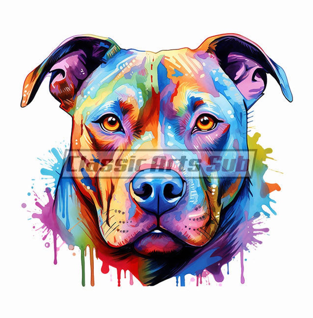Colorful Pitbull PNG: Vibrant Sublimation Design (digital Download) - Etsy
