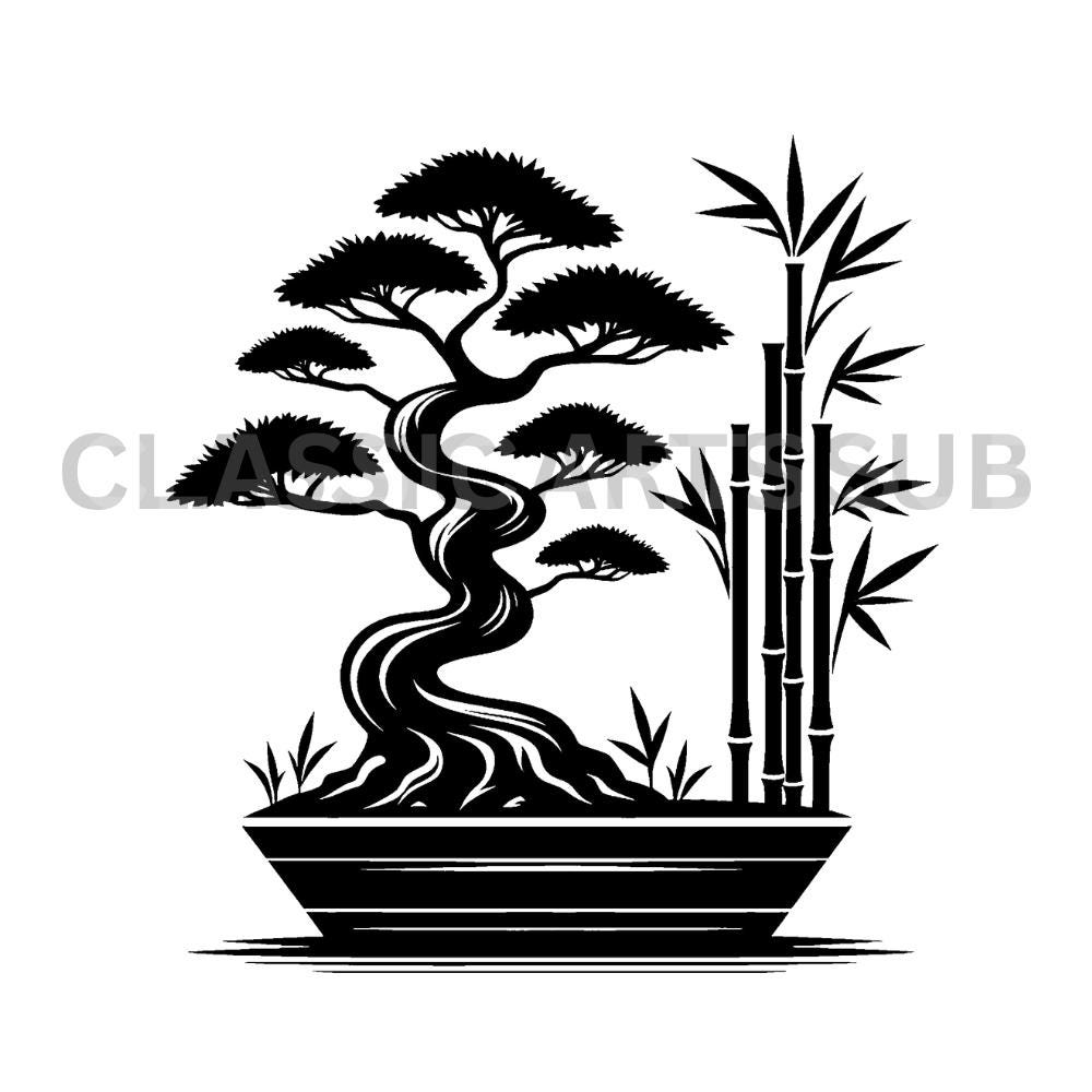 157 Laser Engraving Bonsai Tree Dxf Bundle | Japanese Bonsai Svg for ...