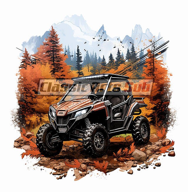 UTV Sublimation PNG Design - UTV Mix With Natures and Tress in Autumn ...