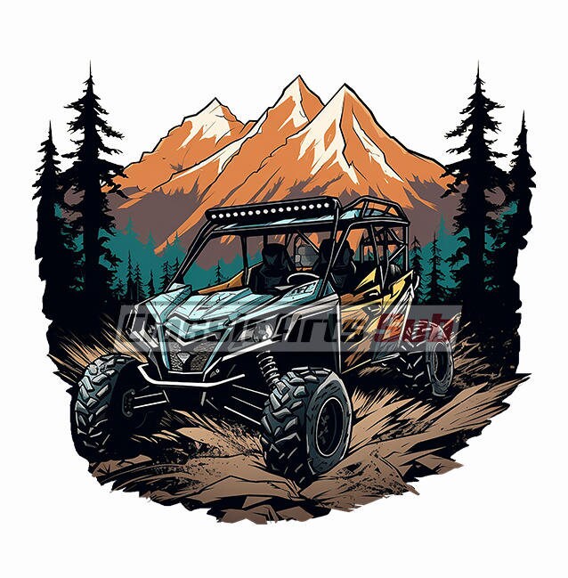 UTV Sublimation PNG Design - UTV Mix With Natures and Trees Artsy ...