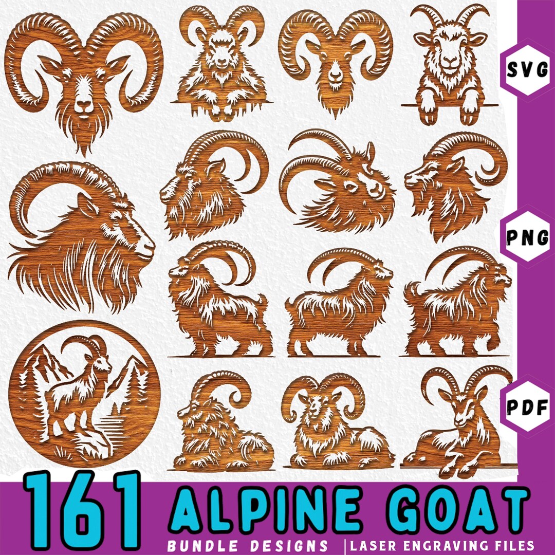 Alpine Goat SVG Bundle | Laser Cut Files, Clipart (digital Download) - Etsy