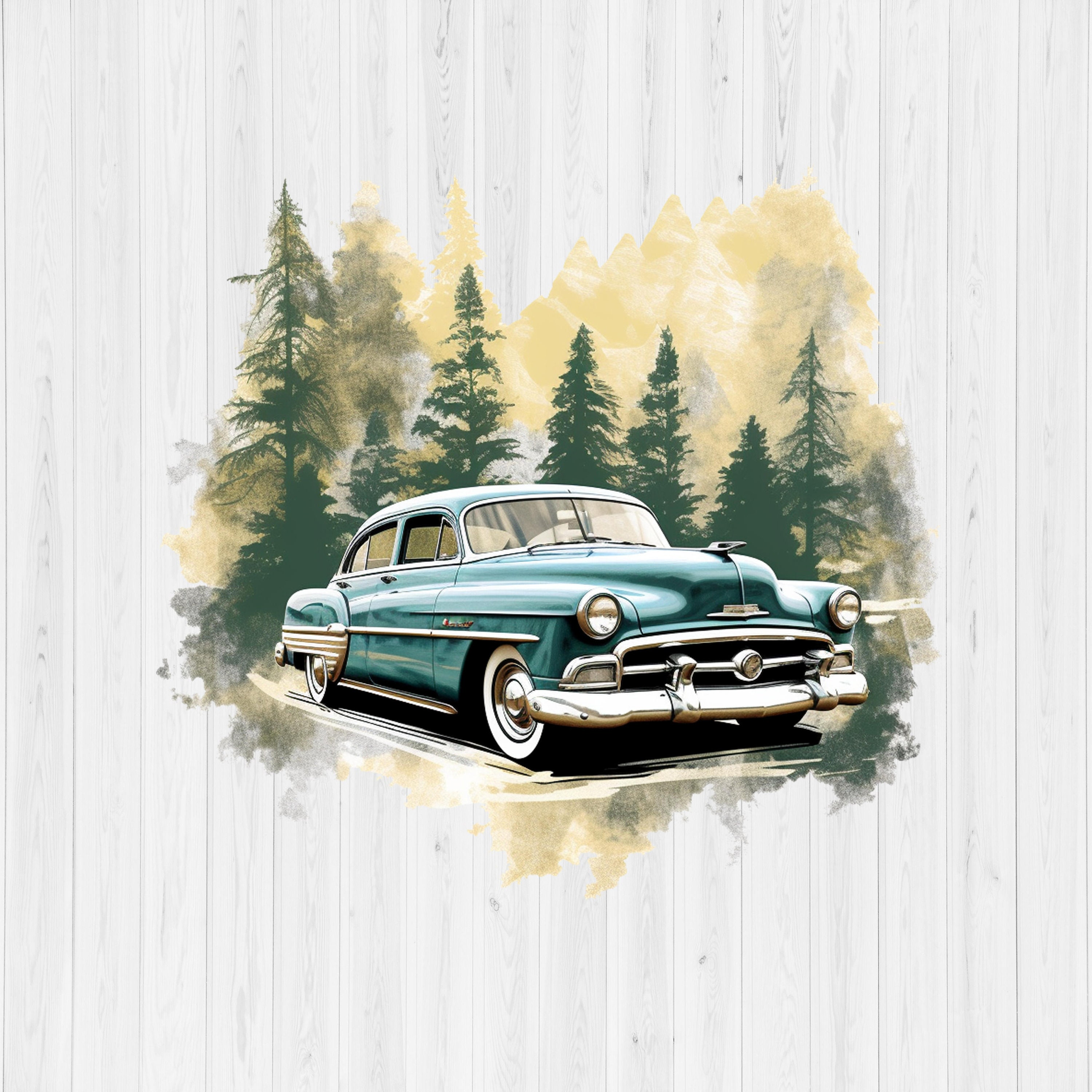 Classic Car Sublimation PNG File - Cool Classic Car Mixed Forest Arts ...