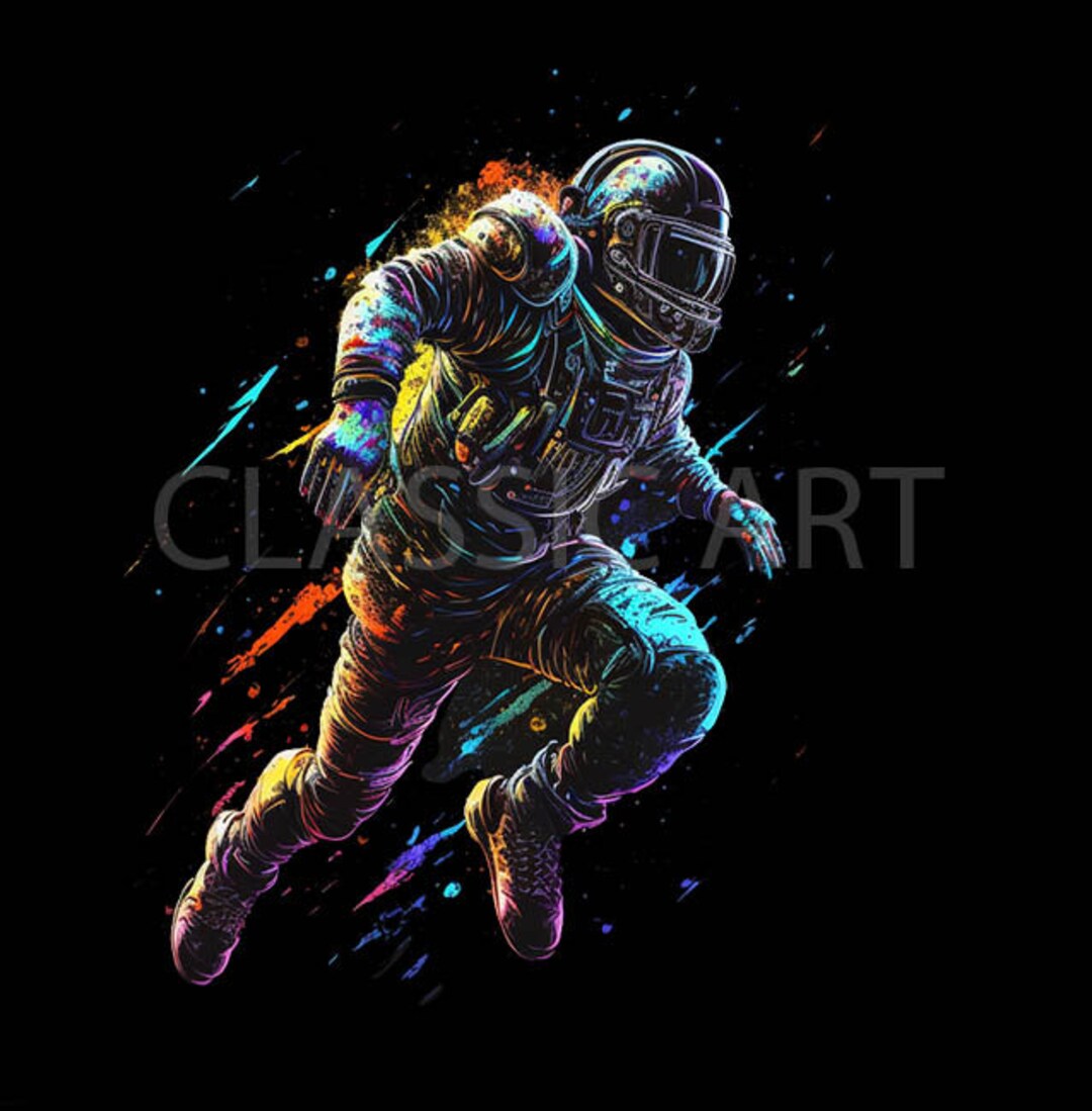 Sublimation File - Astronaut in Space Running as Football Player for ...
