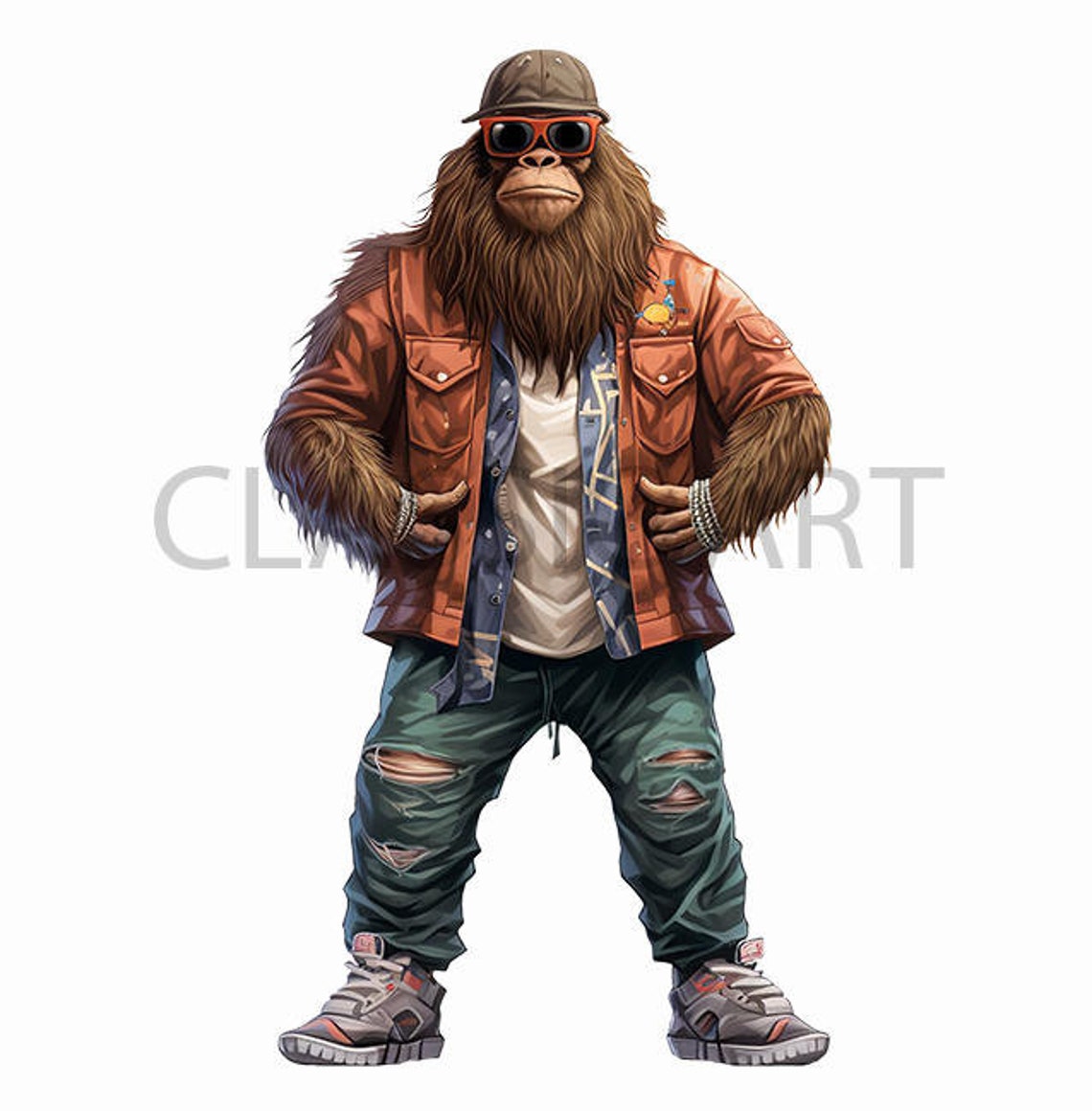 Bigfoot PNG Sublimation File Creative Bigfoot Art in Hip Hop Theme ...