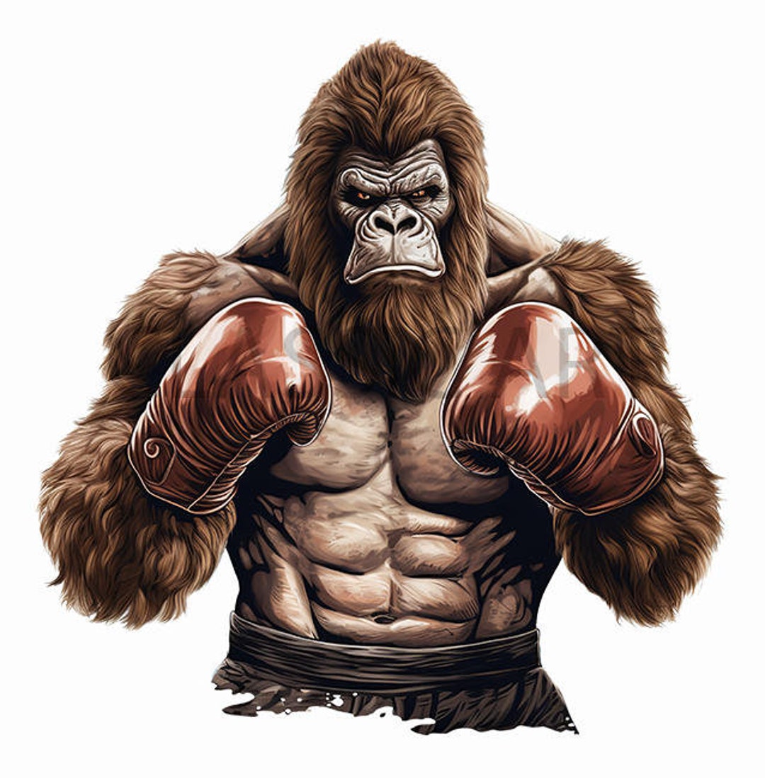 Bigfoot PNG Sublimation File - 07 Bigfoot Wearing Gloves Boxer Goat ...