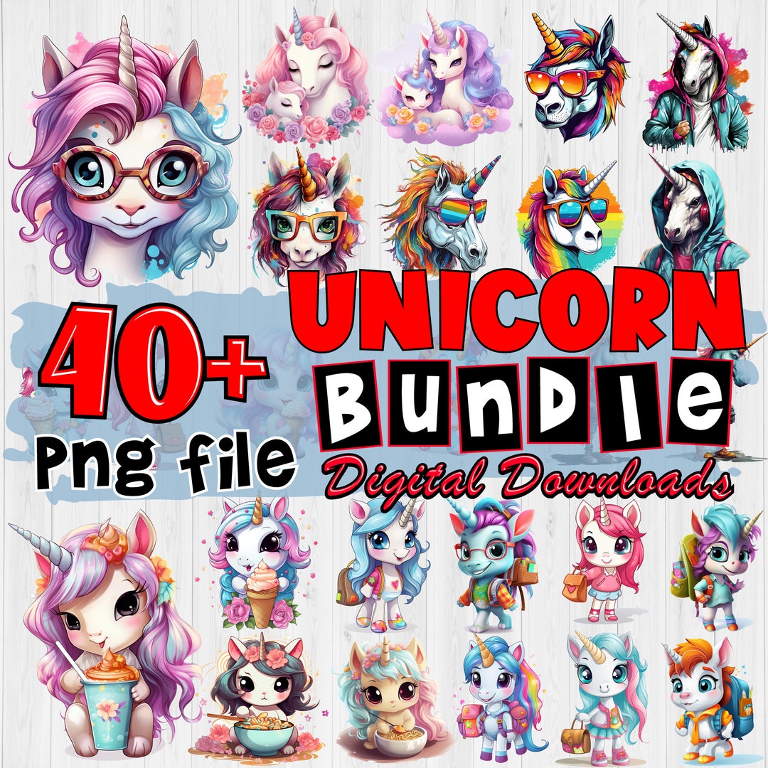 Unicorn Sublimation PNG File - 40+ Unicorn Bundle PNG Sublimation ...