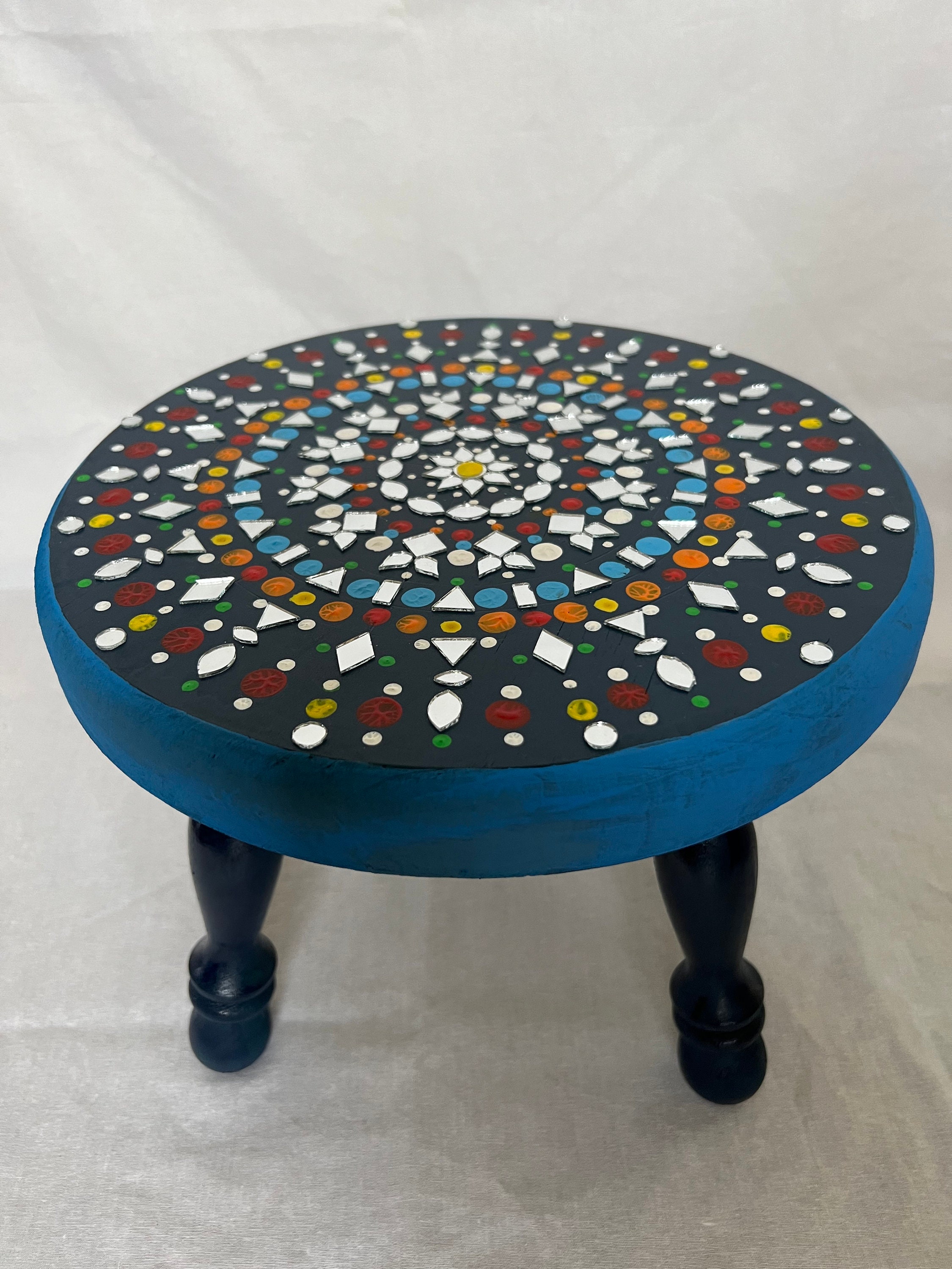 Handcrafted Stool, Decorative Stool, Solid Wood Accent Stool, Small ...