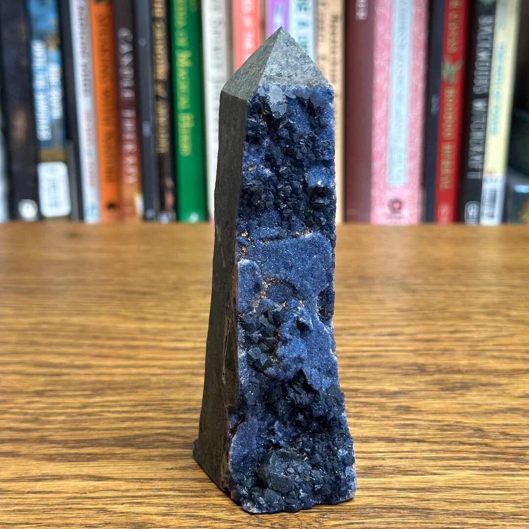 Blueberry Fluorite Rough Tower | Deep Blue Specimen for Intuition ...