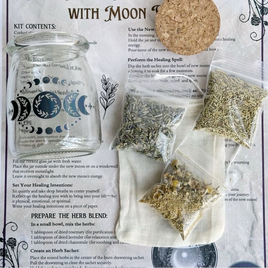 New Moon Ritual Kit - Moon Water, Herbs, & Instructions - Etsy