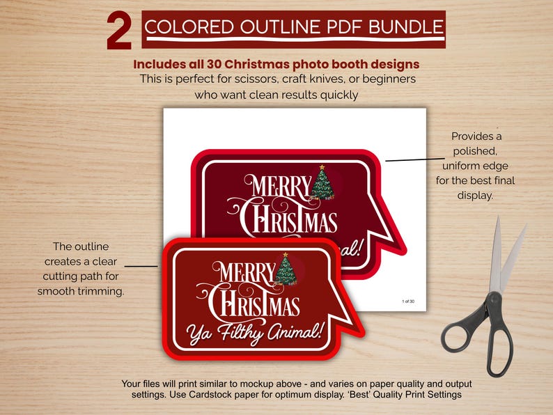 Funny Christmas Photo Booth Props | Holiday Party (digital Download) - Etsy