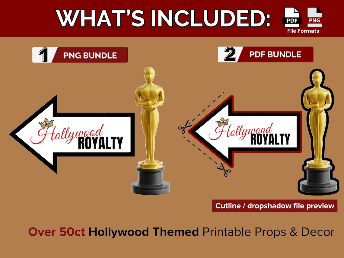 Hollywood Photo Booth Props: Red Carpet Party Printables (PDF Download ...