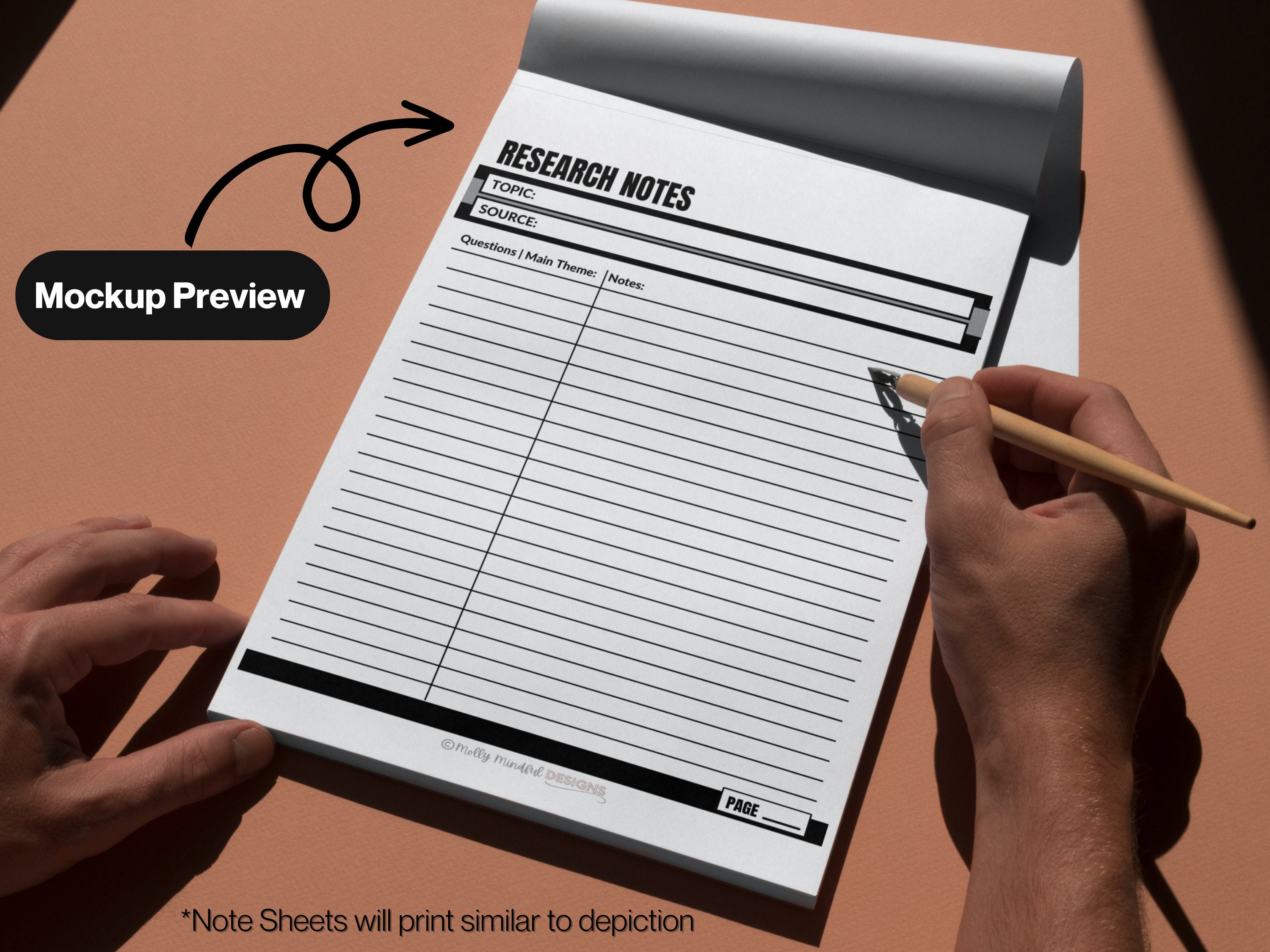 Research Notes, Cornell Notes Template, Lecture Notes, Printable ...