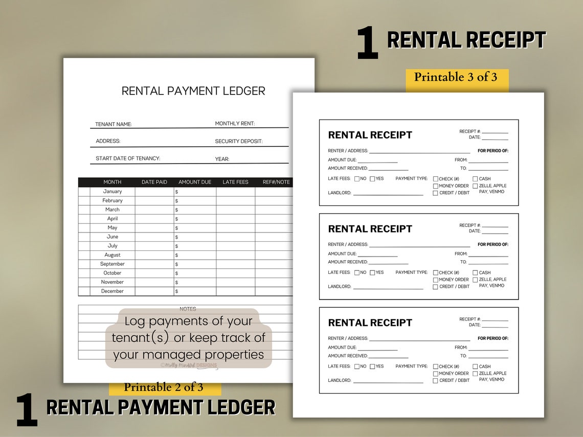 Editable Rent Tracker, Personal Planner, Monthly Rental Payment, Rental ...