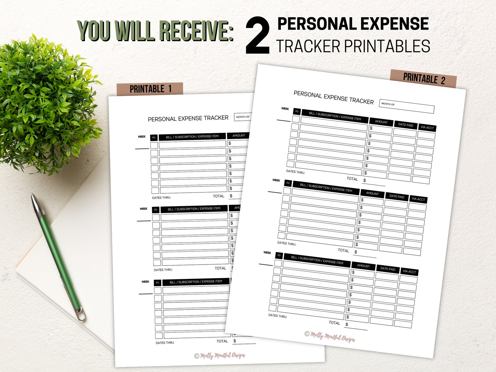 Editable Expense Tracker, Financial Planner, Spending Tracker, Personal ...