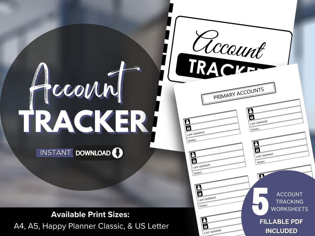 Editable Account Tracker, Bank Account Information Template, Login ...