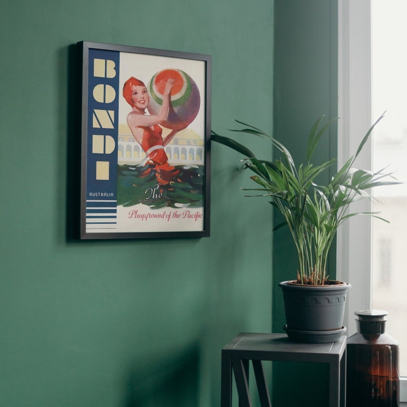 Bondi Beach Australia Travel Poster Digital Download, Vintage Travel ...