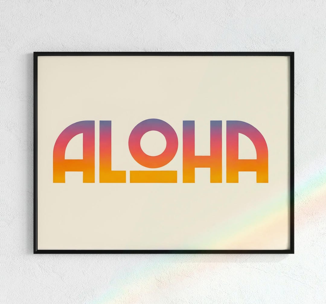 Aloha Poster | Digital Download Typography Poster, Hawaii Aesthetic ...