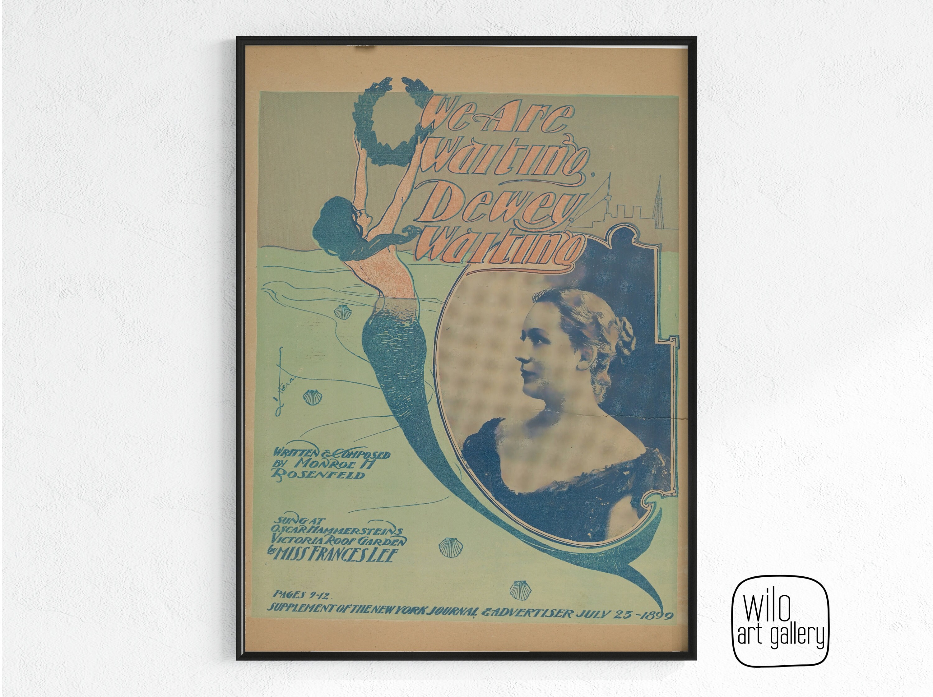 Rare Mermaid Concert Poster From the Belle Epoque Downloadable, Vintage ...