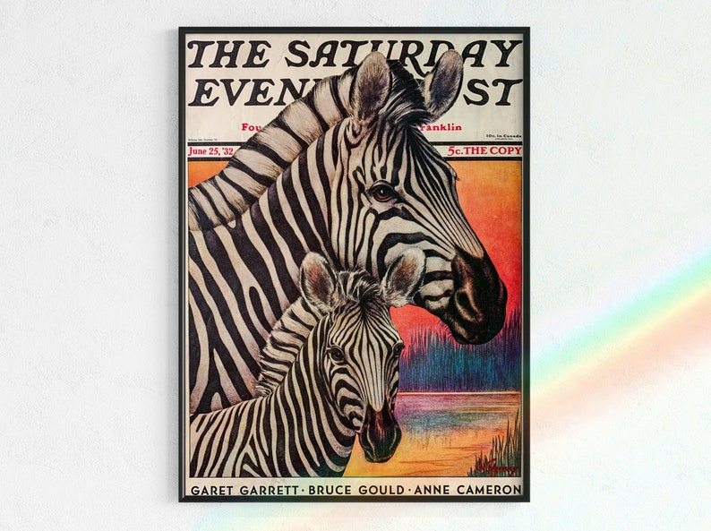 Zebra Magazine Cover | Direct Download, Zebra Art Print, Zebra Sketch ...