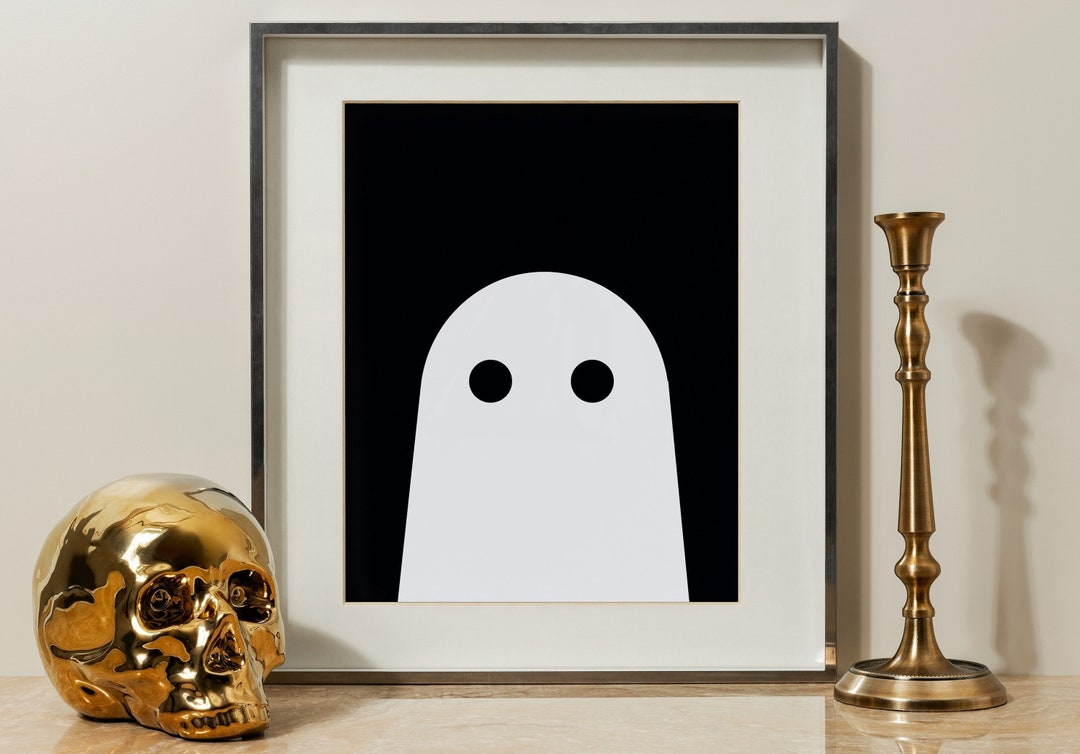 Minimal Ghost Printable Poster for Halloween Graphic - Etsy