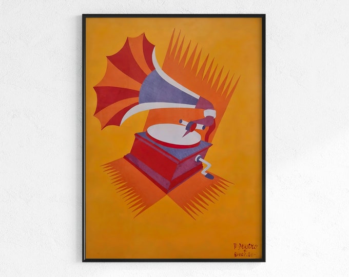 Printable Phonograph and sunflowers wall decor, Vintage Record Player ...