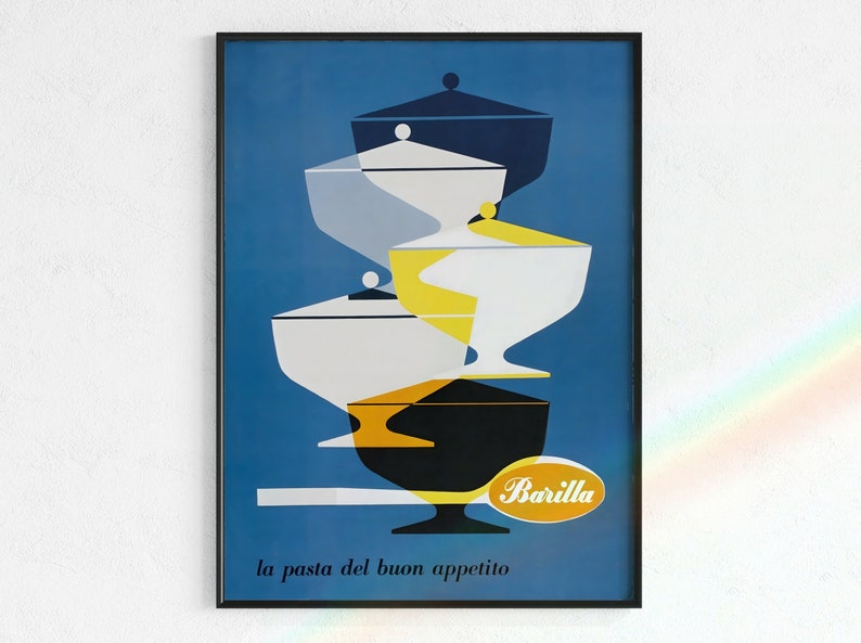 Midcentury Pasta Poster for Barilla by Erberto Carboni | Digital ...