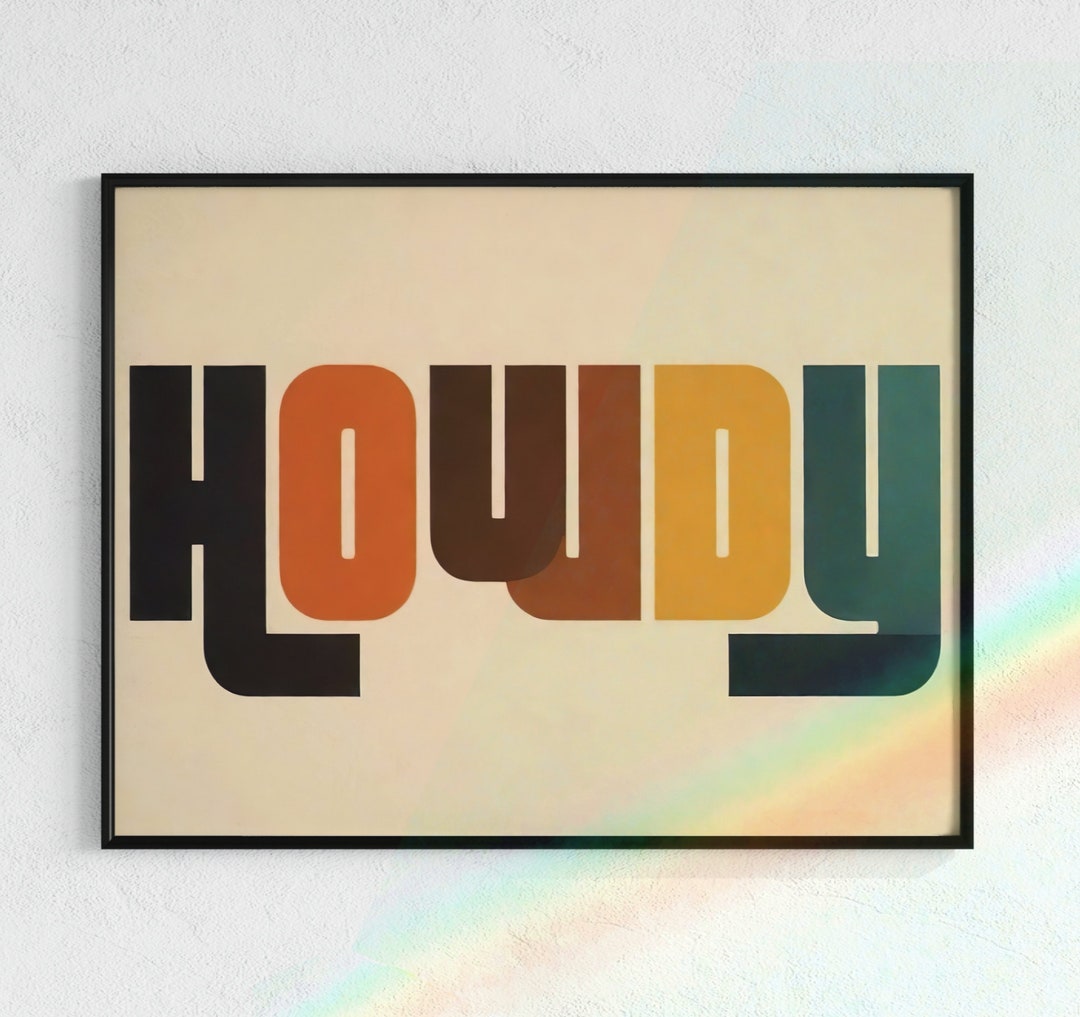 Howdy Poster | Digital Download Typography Poster, Cowgirl Aesthetic ...