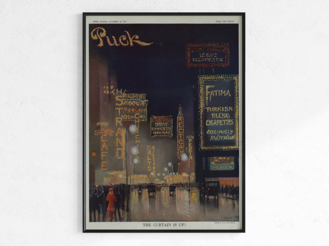 Cityscape Poster, Puck Magazine Covers | Download, City Lights Art ...