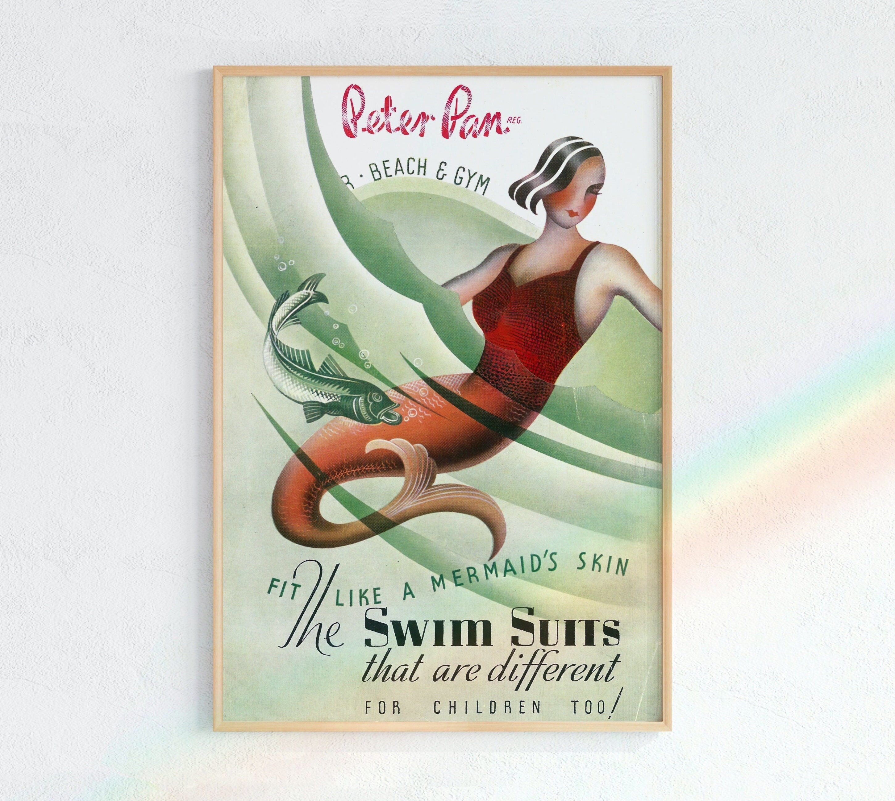 Art Deco Mermaid Print, Vintage Swimsuit Ads | Direct Download, Mermaid ...