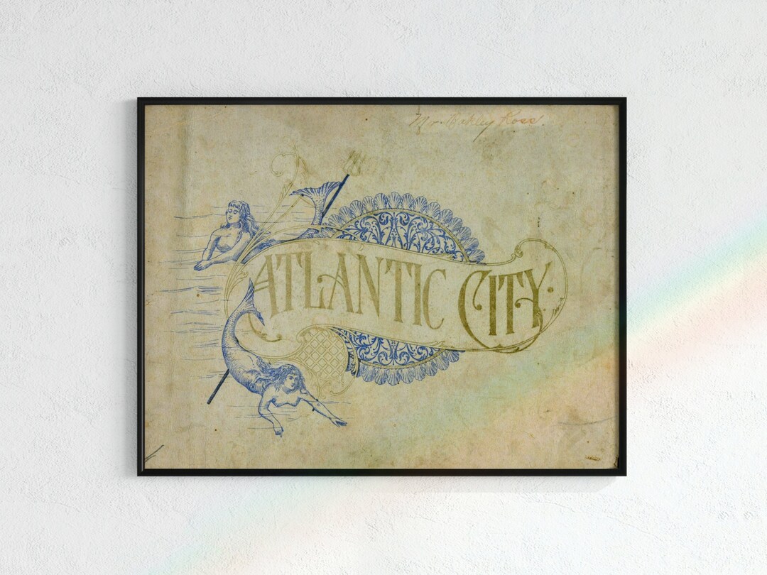 Vintage Atlantic City Mermaid Poster Download, Mermaid Art Prints ...